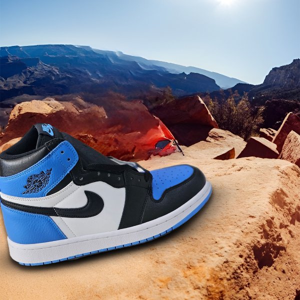 Jordan 1 High Top Unc Black Blue Toe - Shoes Hub Online