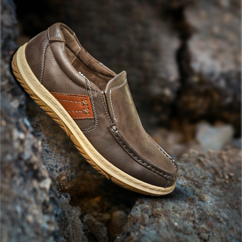 Comfy 2507 Leather Casual Coffee - Shoes Hub Online